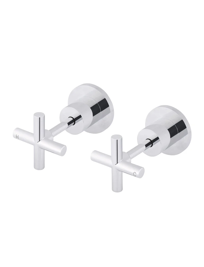Meir Round Cross Handle Jumper Valve Wall Top Assemblies, Chrome – Mimicoco