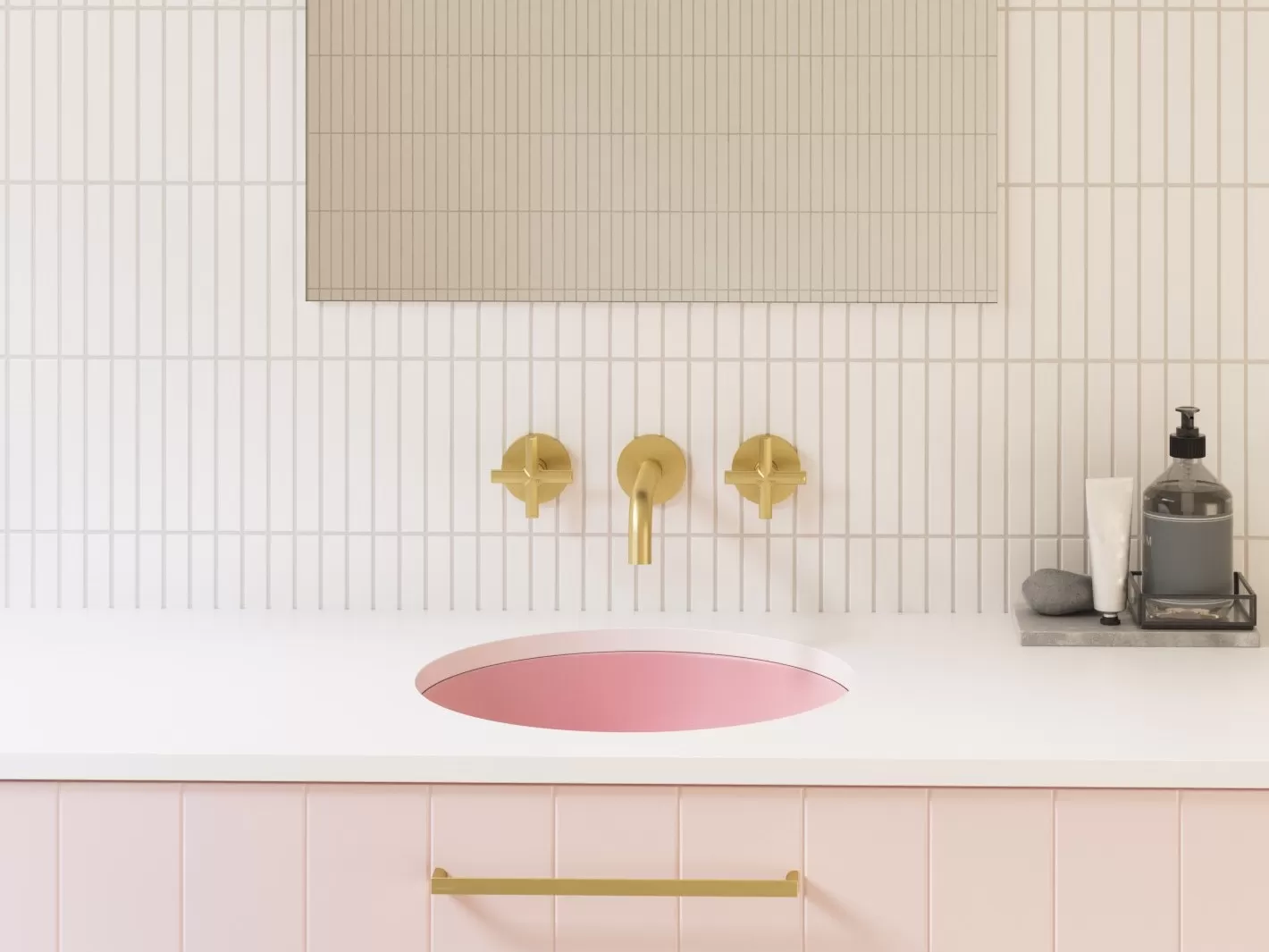 Timberline Allure Undermount Basin 360mm, Matte Pink – Mimicoco